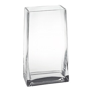 HomeRoots 8" Crystal Glass Clear Rectangle Table Vase - Bed Bath ...